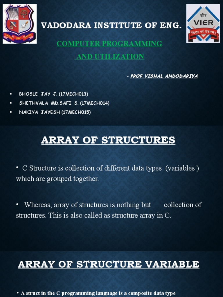 Vadodara Institute of Eng.: Computer Programming and Utilization | PDF