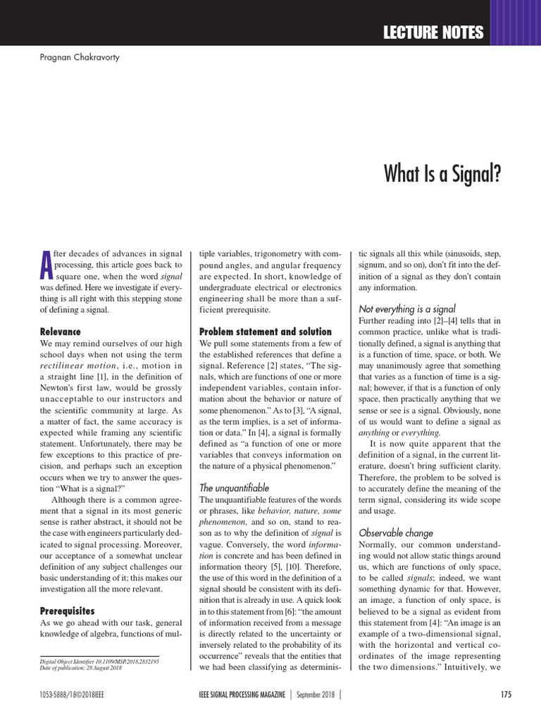 What Is A Signal | PDF | Physics | Teaching Mathematics