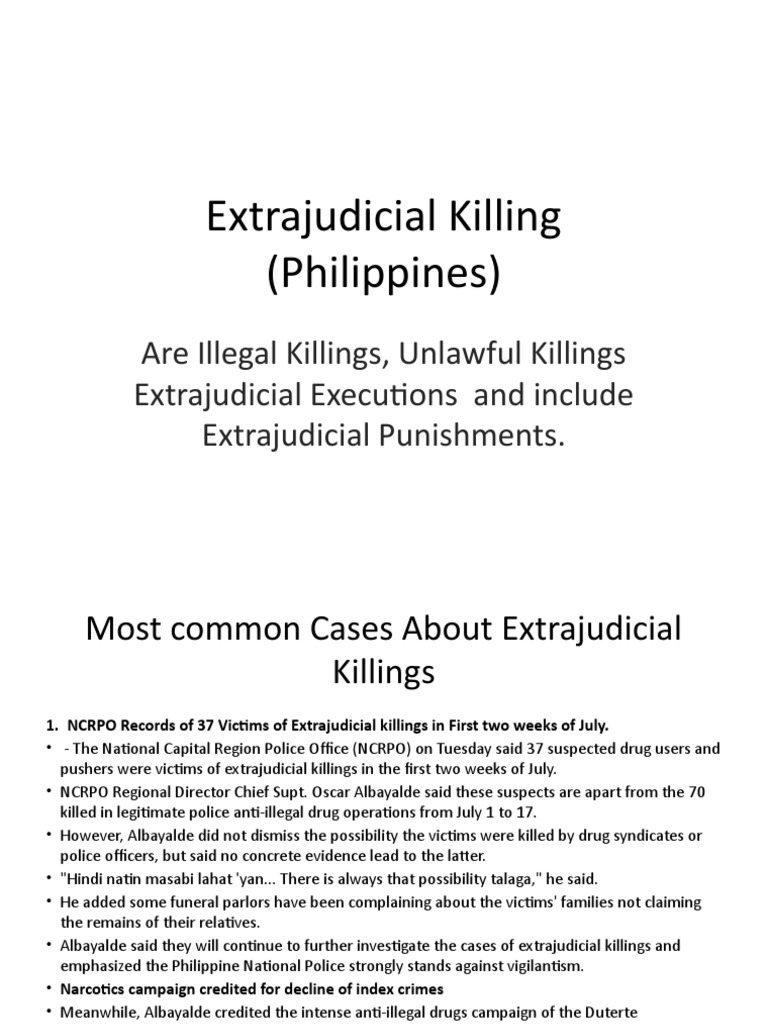 Extrajudicial Killings in PH Drug War | PDF | Self-Improvement