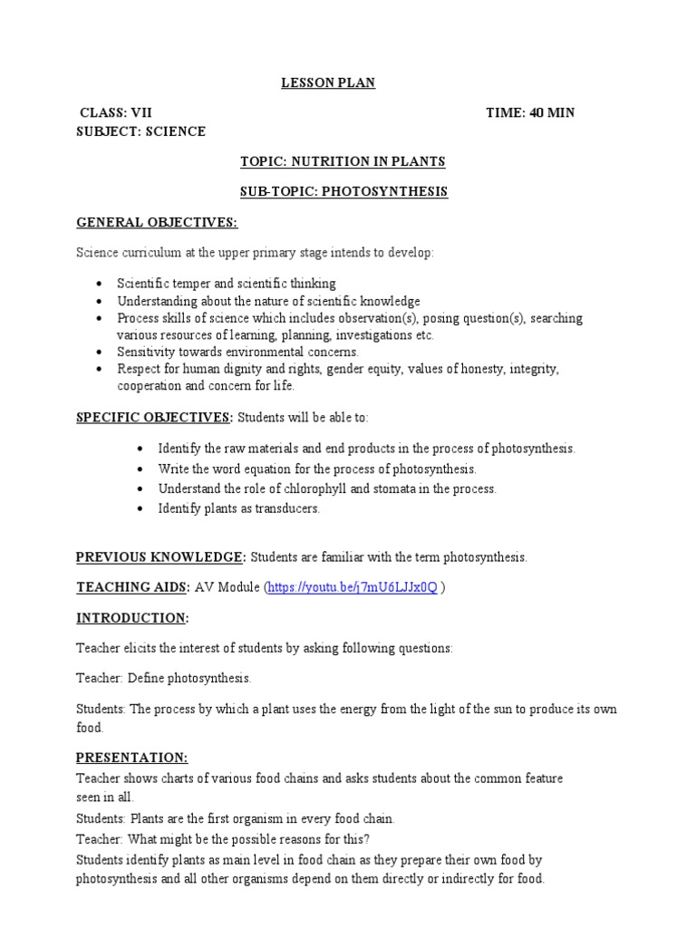 Class 7 Science: Nutrition in Plants | PDF | Photosynthesis | Plants