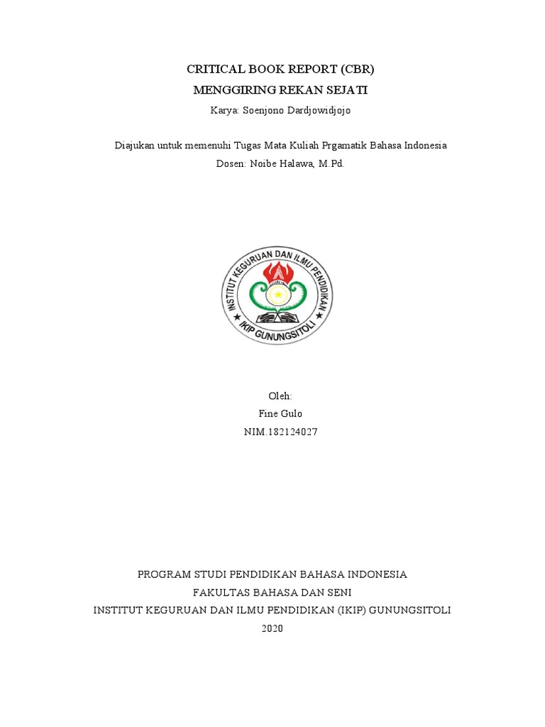 Contoh CRITICAL BOOK REPORT | PDF