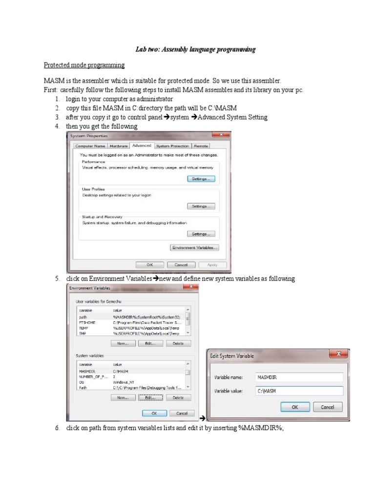Installing MASM Assembler and Configuring the System Environment for Protected Mode Assembly ...