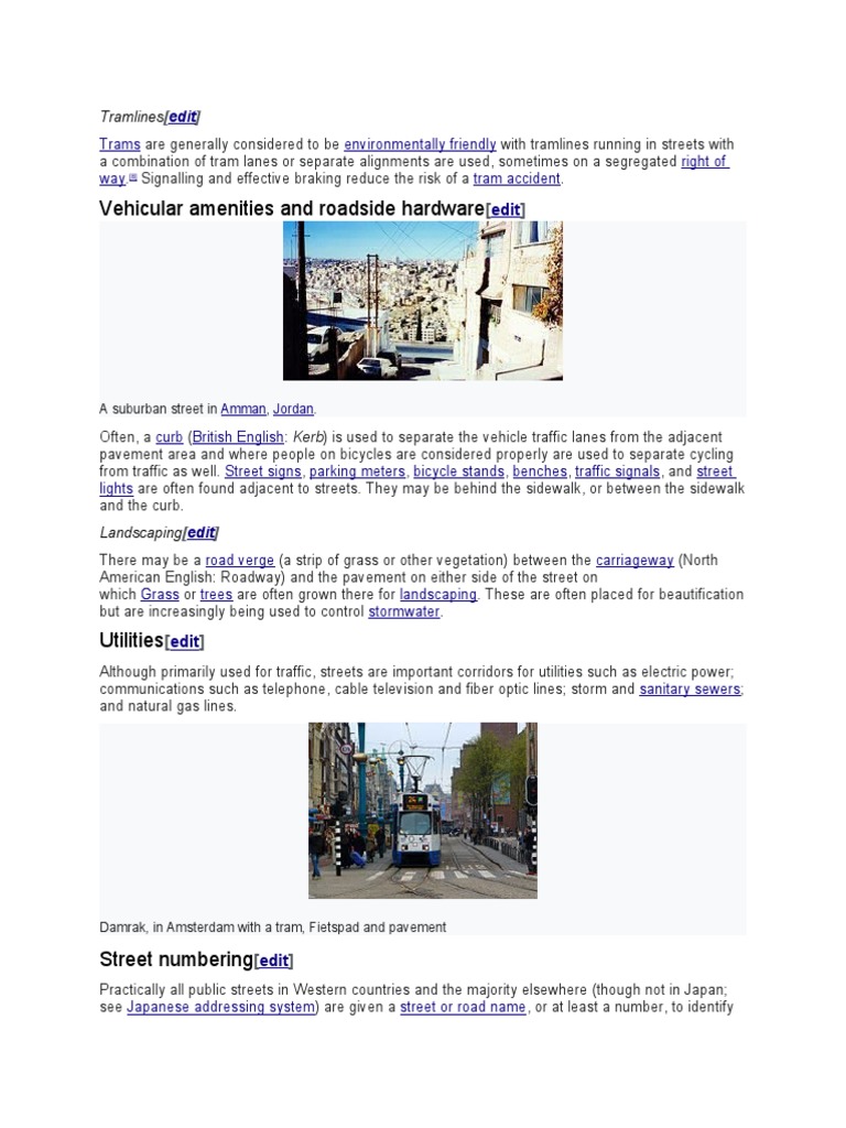 Vehicular Amenities and Roadside Hardware: Tramlines | PDF | Street ...