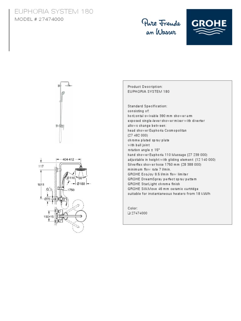 Euphoria System 180: MODEL # 27474000 | PDF | Home & Garden