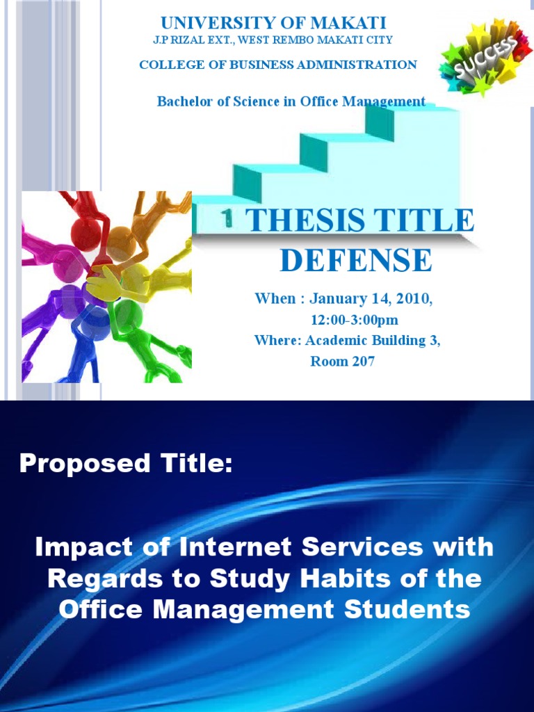 Thesis Title Defense: University of Makati | PDF | Property | Cognition