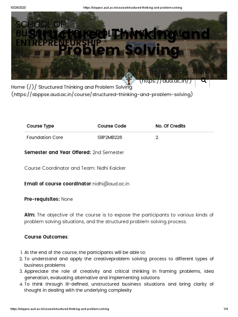 Structured Thinking and Problem Solving PDF | PDF | Design Thinking ...
