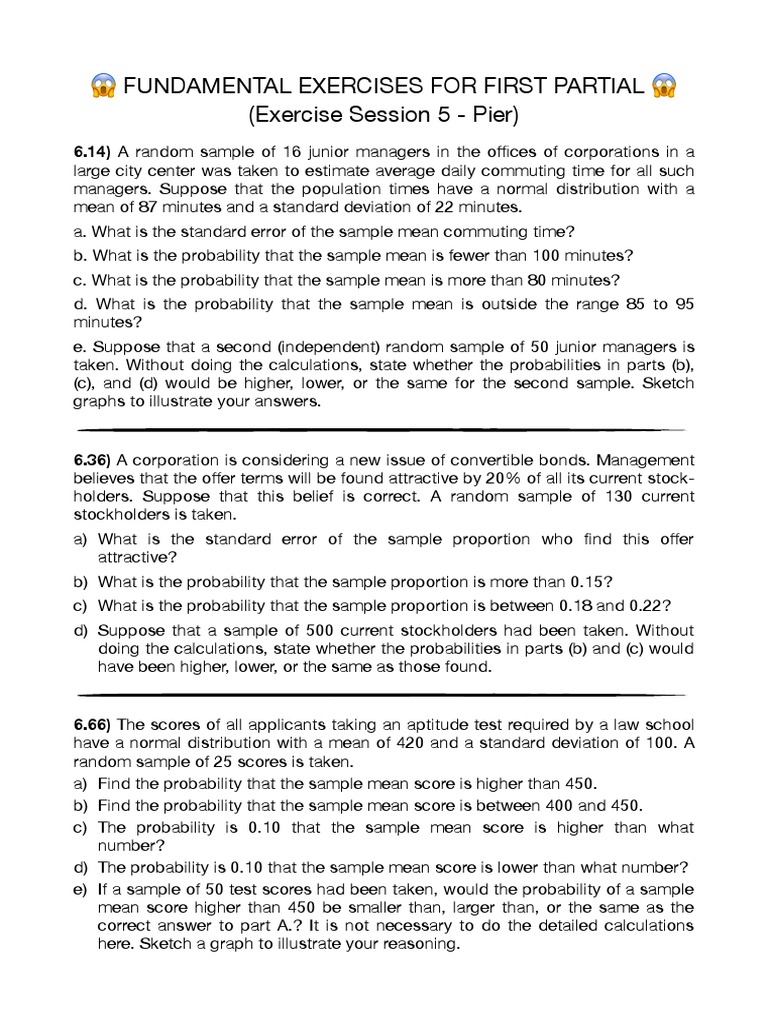 Fundamental Exercises For First Partial (Exercise Session 5 - Pier ...