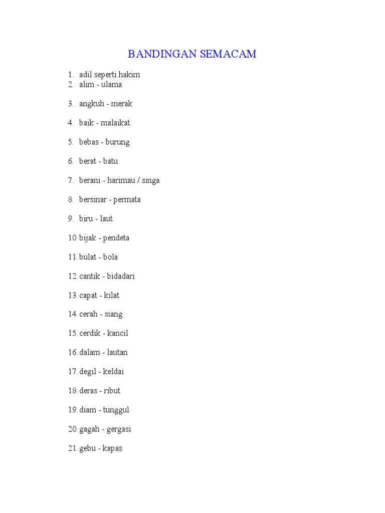 Bandingan Semacam | PDF