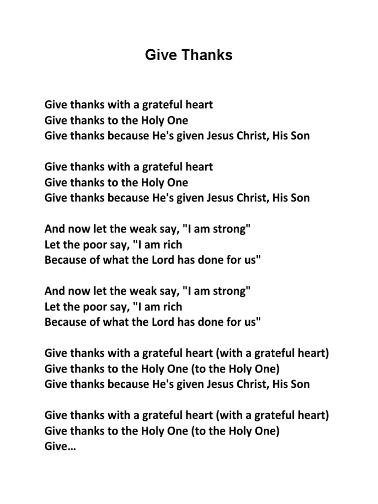 Give Thanks | PDF