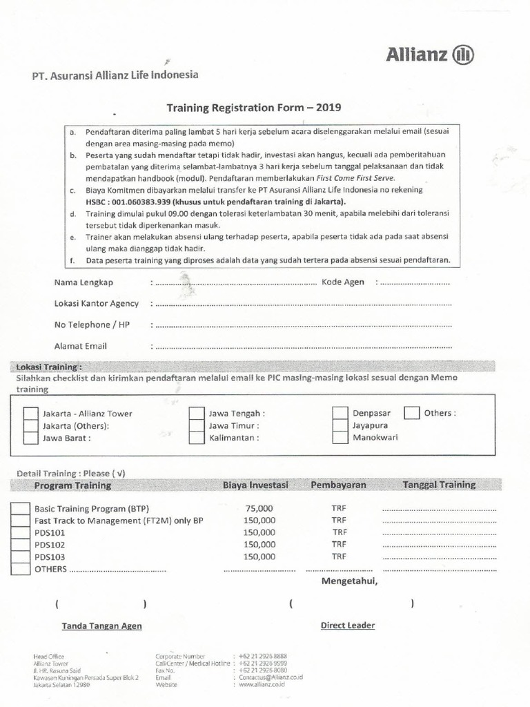 Form BTP Dan FT2M 2019 | PDF