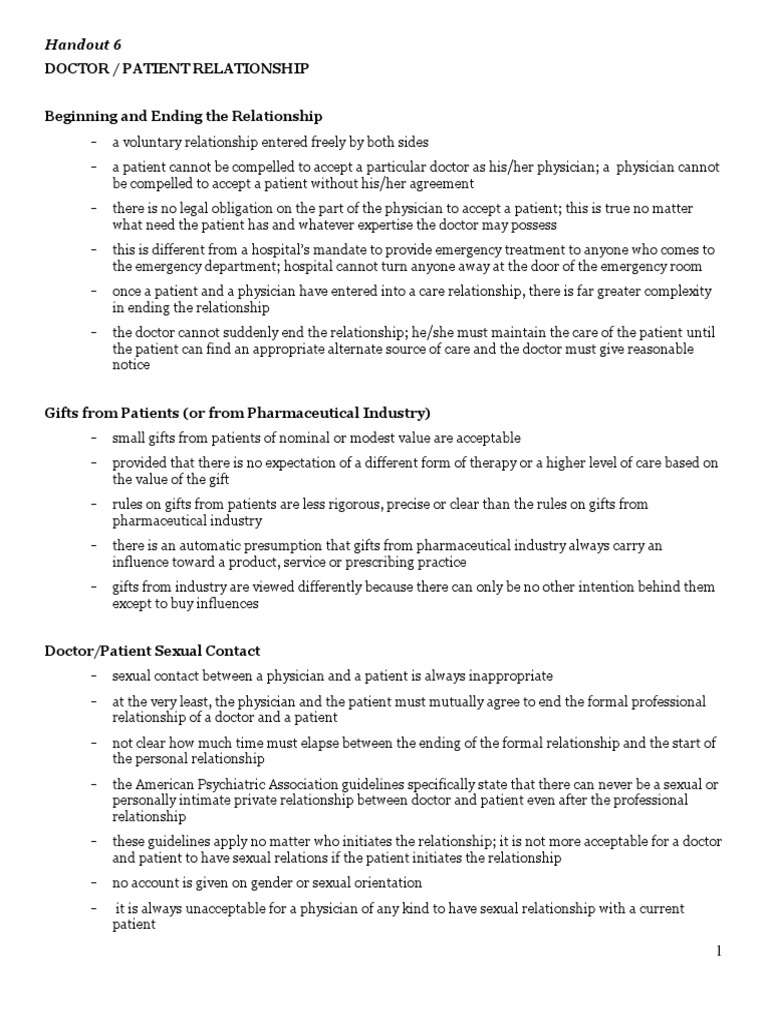 Doctor-Patient Relationship Rules | PDF | Patient | Physician