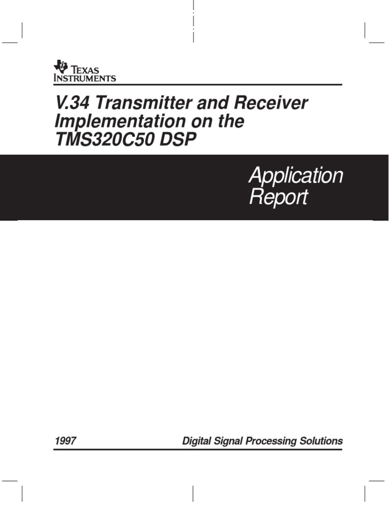Application V 34 Transmitter And Receiver Implementation On The Tms320c50 Dsp Pdf