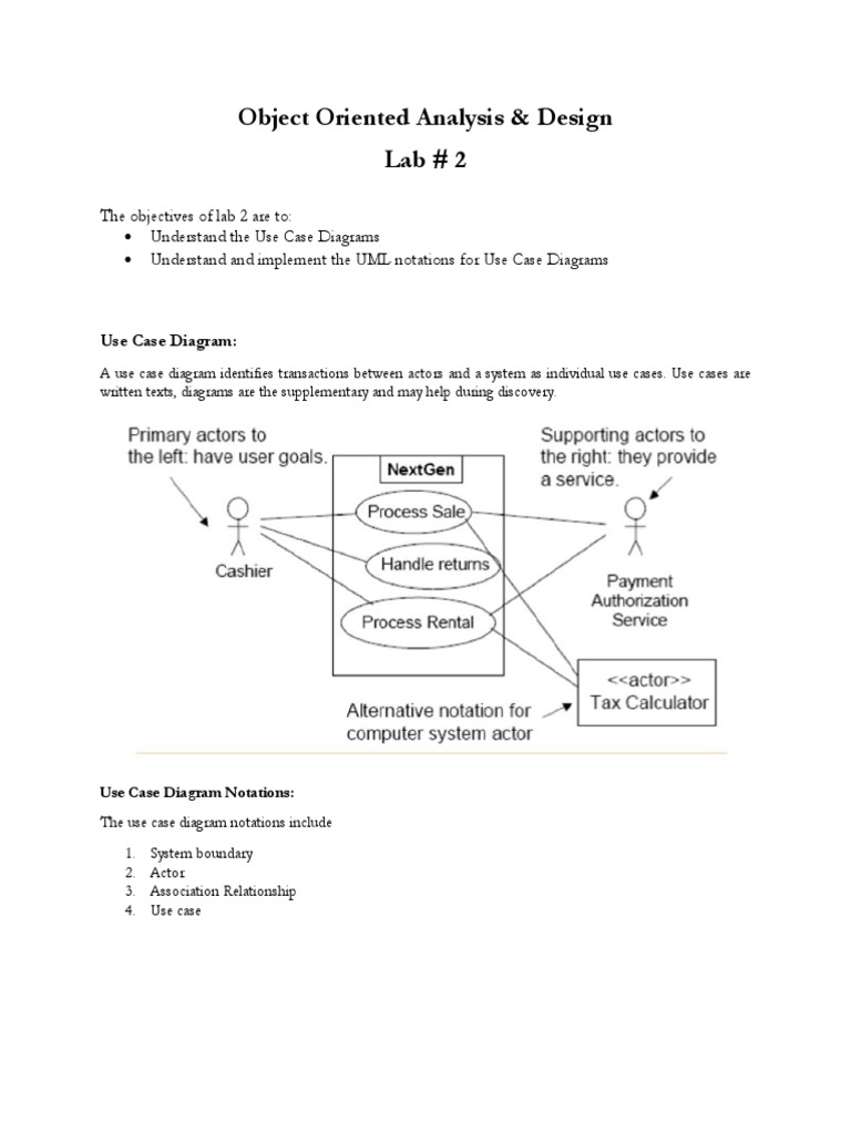 Object Oriented Analysis & Design Lab # 2 | PDF | Use Case | Radio Frequency Identification