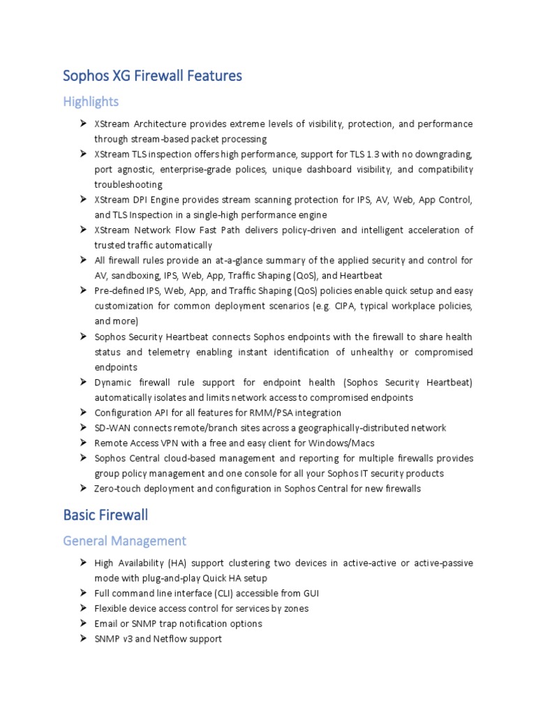 Sophos XG Firewall | PDF | Virtual Private Network | Firewall (Computing)