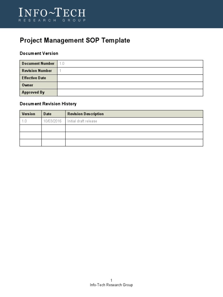 Project Management SOP Template: Document Version | PDF | Project ...