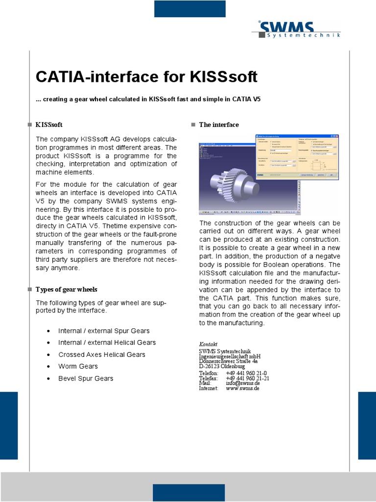 Catia-Interface For Kisssoft | PDF | Gear | Tools