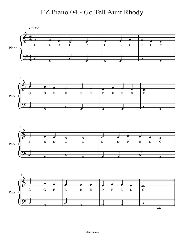 EZ Piano 04 - Go Tell Aunt Rhody | PDF