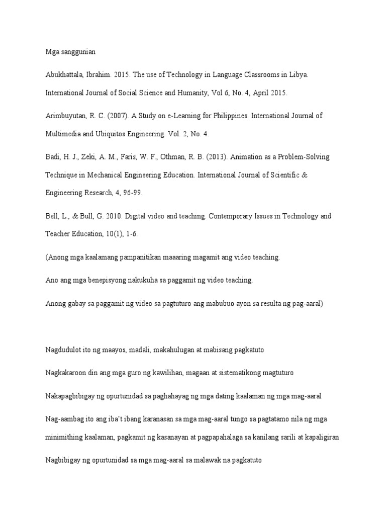 Mga Sanggunian | PDF