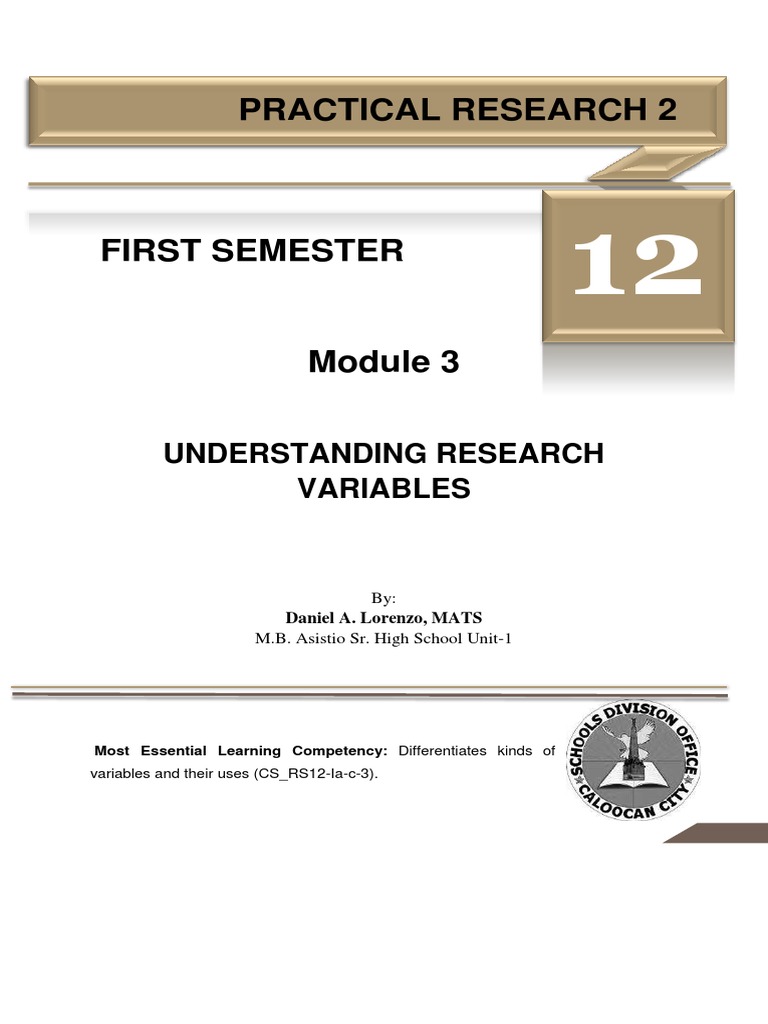 Practical Research 2 Module 3 | PDF | Level Of Measurement | Dependent ...