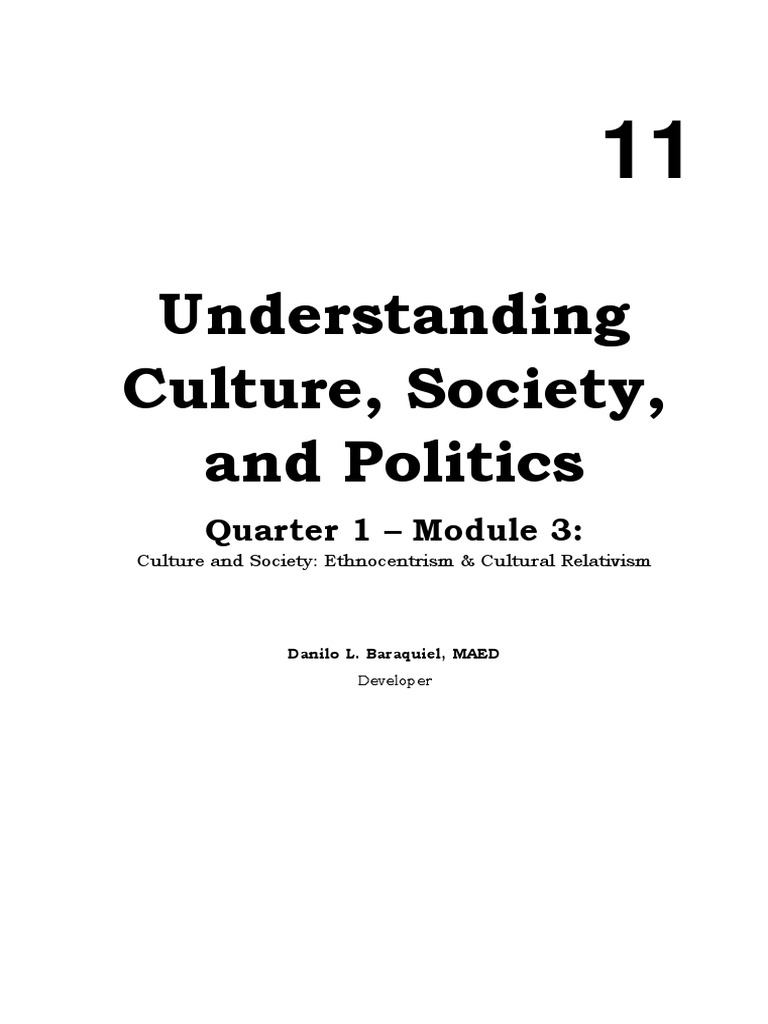 Understanding Culture, Society, and Politics: Quarter 1 - Module 3 ...