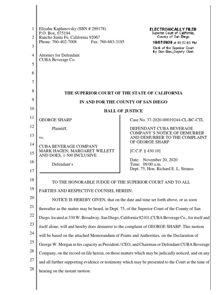 Demurrer PDF | Download Free PDF | Pleading | Demurrer