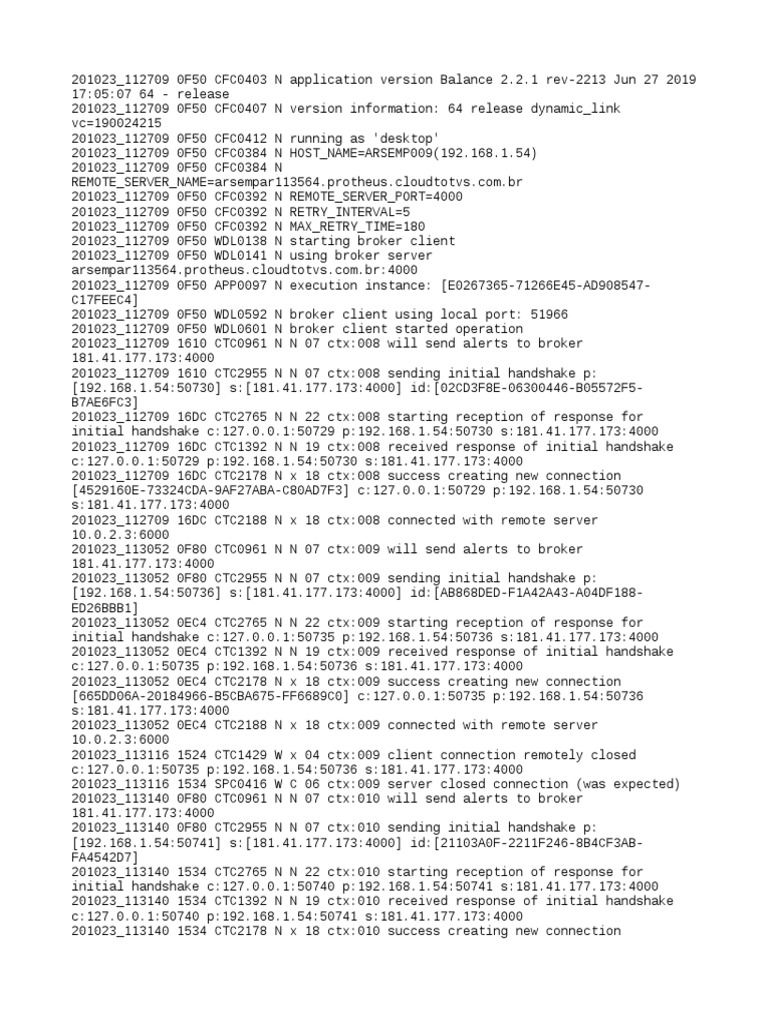 TBC Log 201023 112709 | PDF | Client (Computing) | Server (Computing)