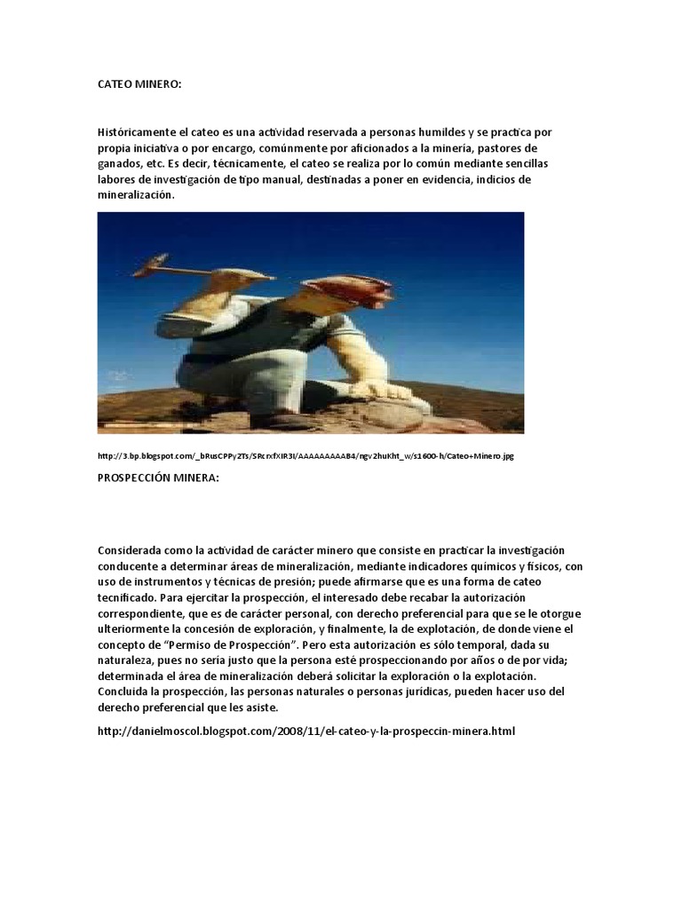 Cateo y Prospección Minera: Diferencias y Permisos | PDF | Ciencias ...