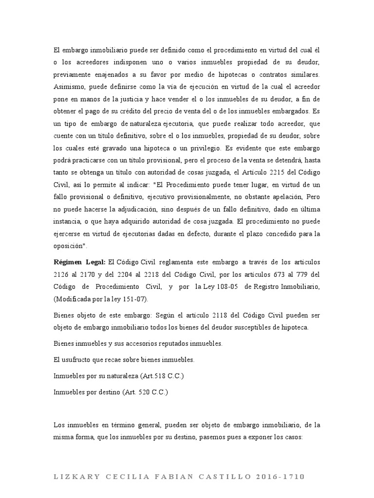 Embargo Inmobiliario: Guía Legal Concisa | PDF | Hipoteca Comercial ...