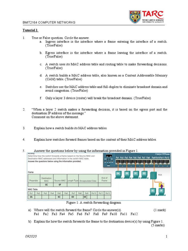 BMIT2164 T1 Switching Concept | PDF | Network Switch | Computer Network
