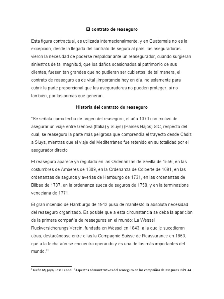 El Contrato de Reaseguro Arreglado | PDF | Reaseguro | Póliza de seguros