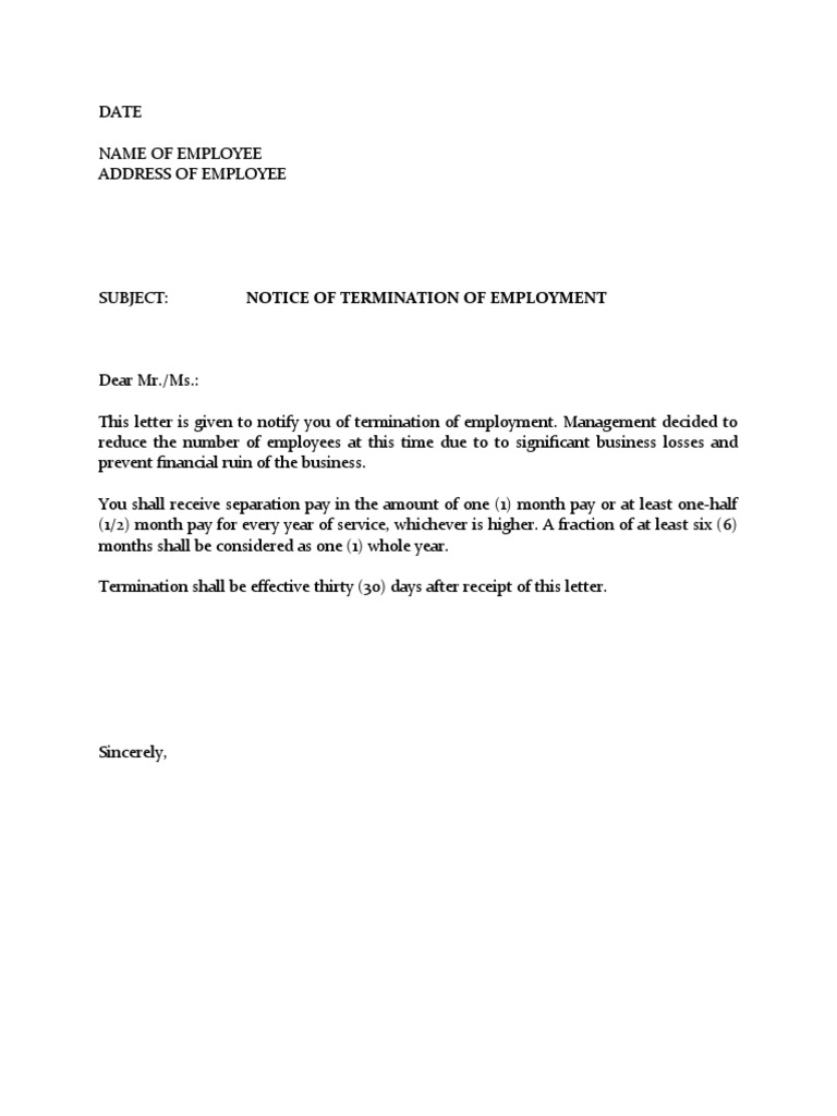 Notice of Termination | PDF