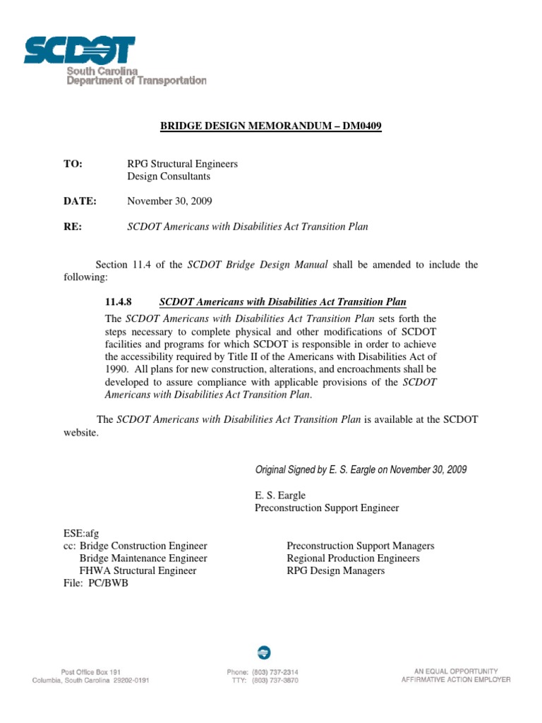 ADA Transition Plan for Bridge Design | PDF