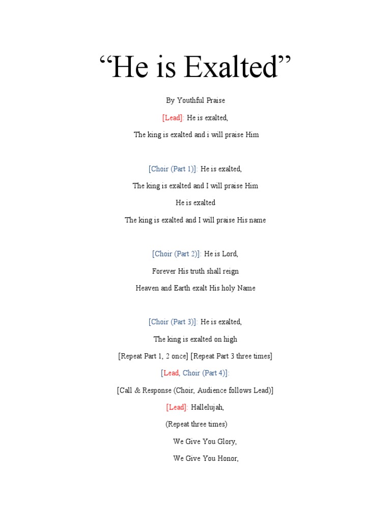 He Is Exalted | PDF
