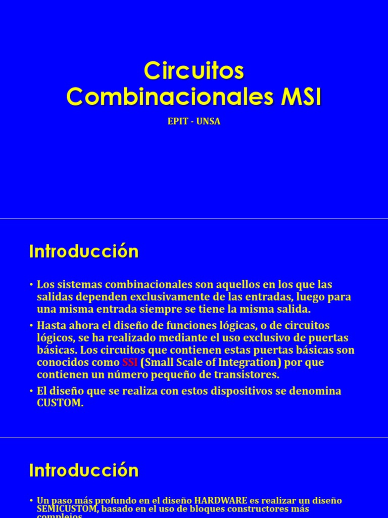 Circuitos Combinacionales MSI v2020 PDF | PDF | Decimal codificado en binario | Hardware de la ...
