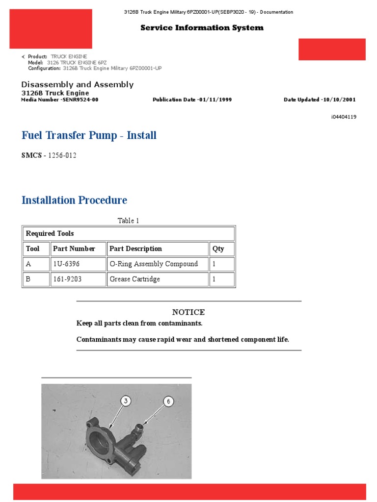 Fuel Transfer Pump - Install | PDF | Pump | Vehicle Technology