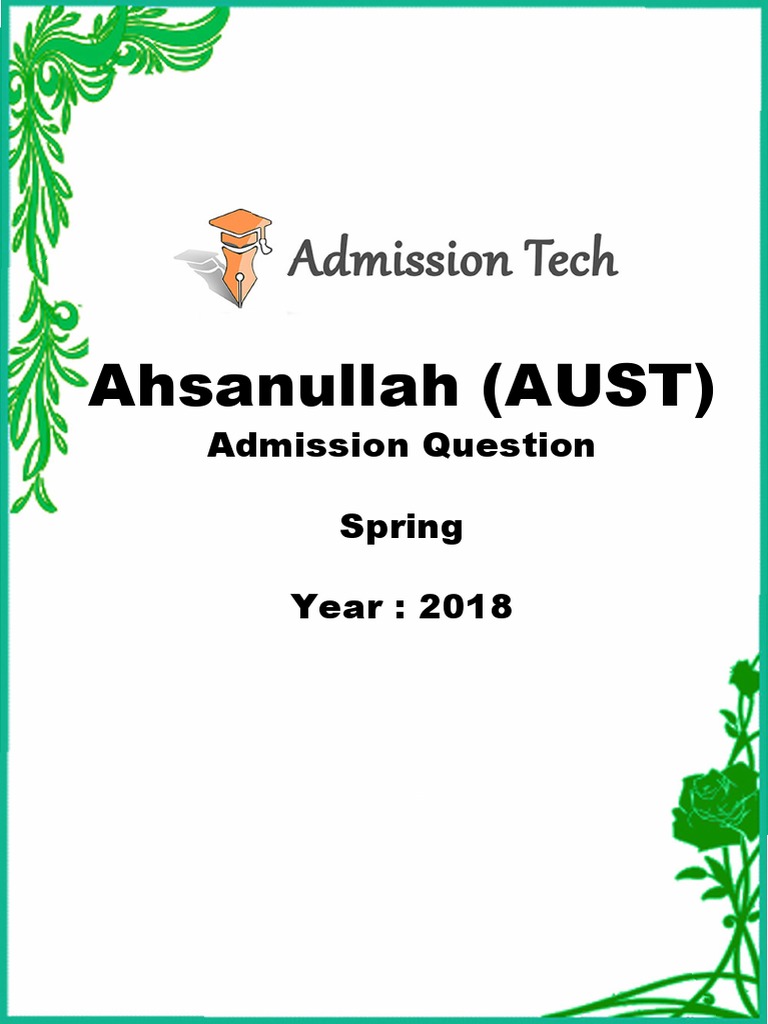 AUST Admission Exam Prep 2018 | PDF | Gases | Physical Chemistry