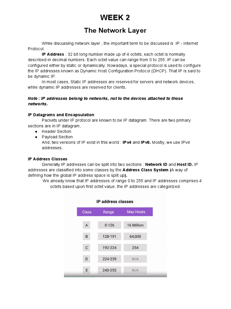 Week 2 - The Network Layer | PDF | Ip Address | Routing