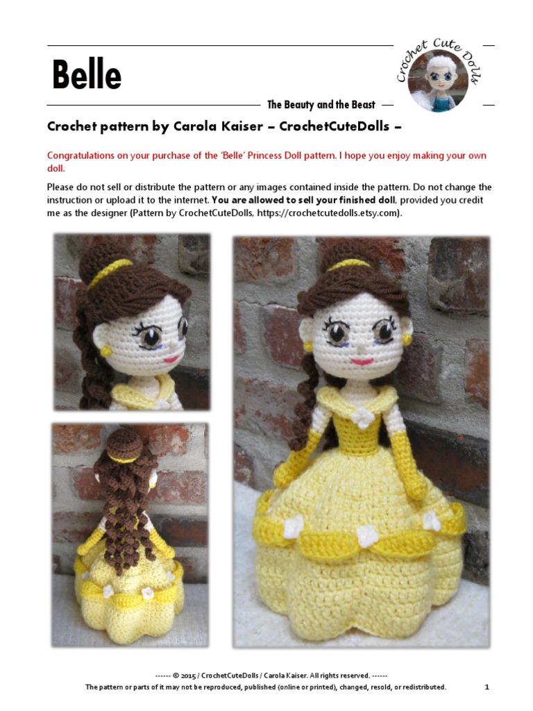 Bela by Crochet Cute Dolls | PDF | Crochet | Embroidery