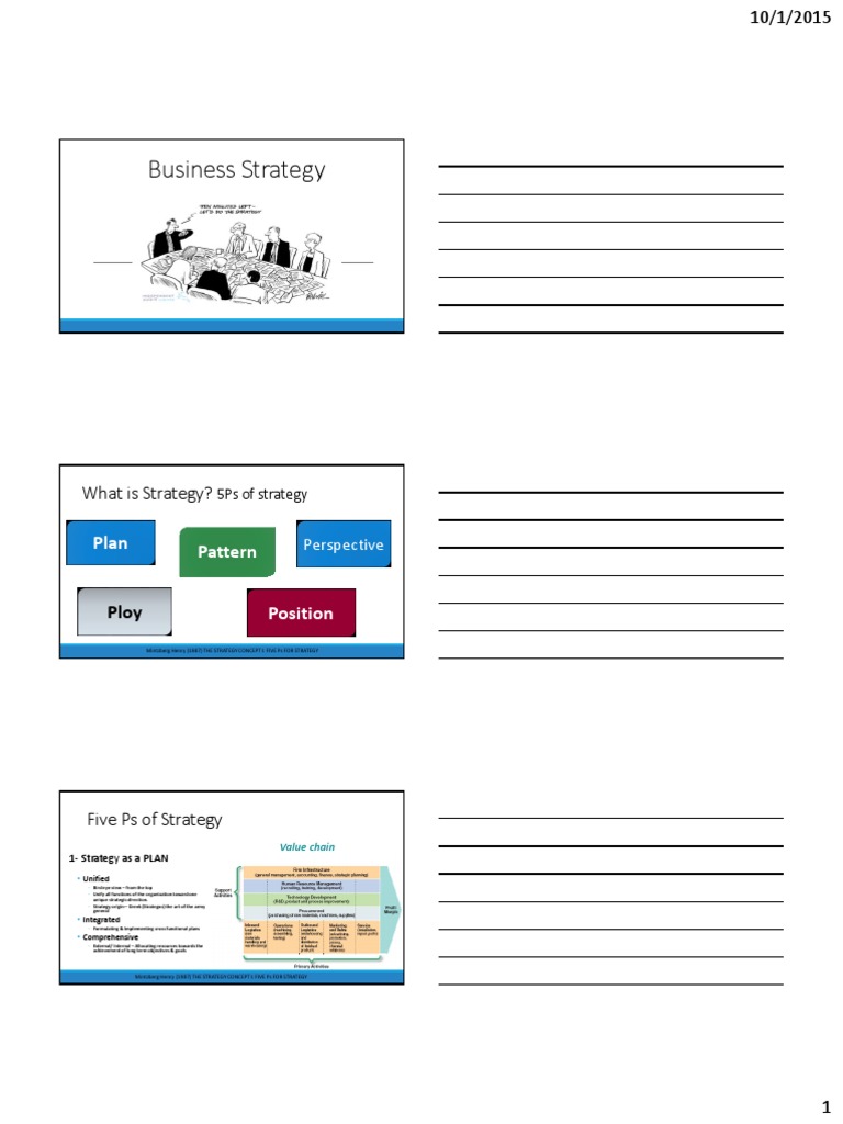 Business Strategy: Plan Pattern Pattern | PDF | Strategic Management ...