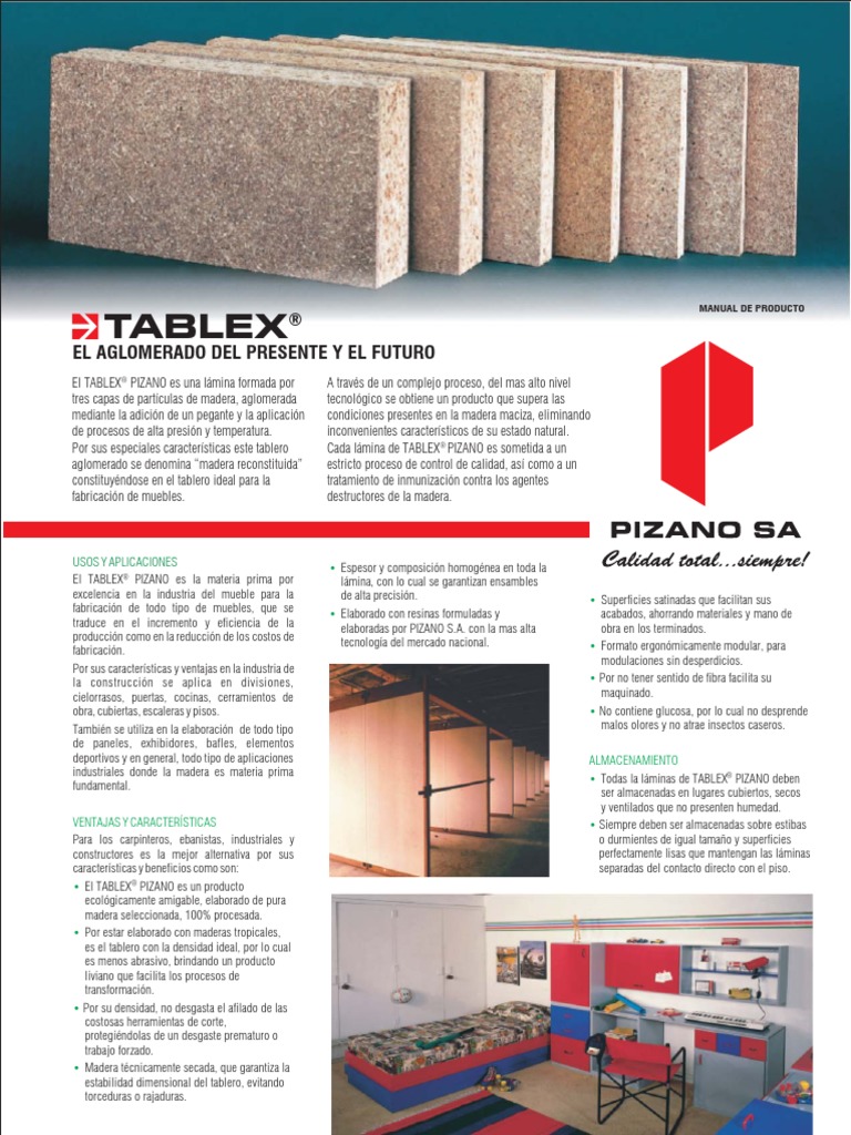 Ficha Tecnica Tablex PDF | PDF | Madera | Materiales