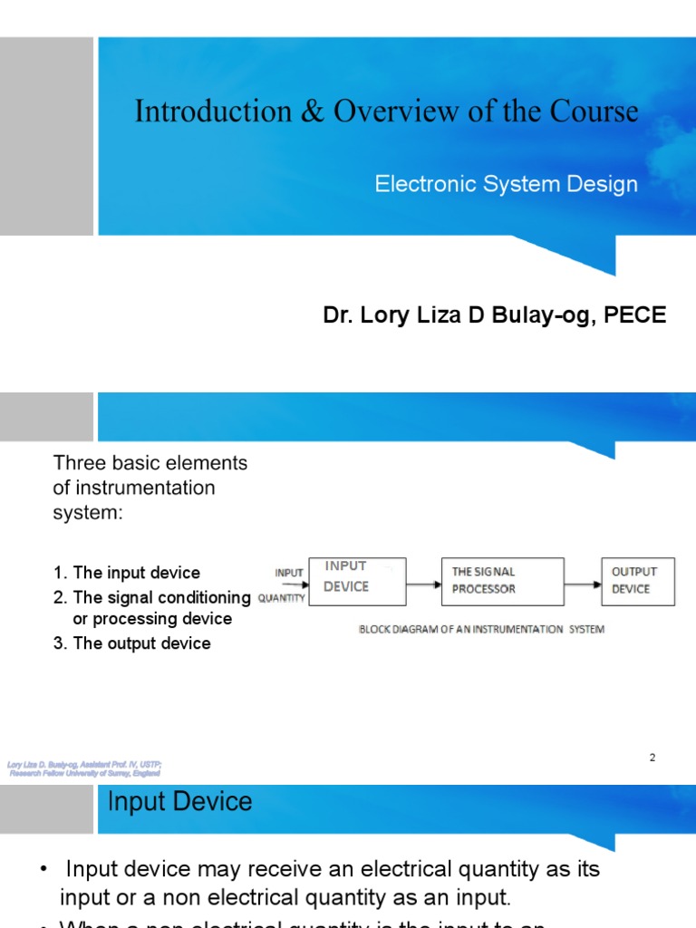 An Introduction to Electronic System Components: Transducers ...