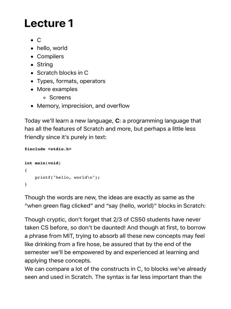 #Include : (Printf ("Hello, World/n") ) | PDF | Subroutine | Integer ...