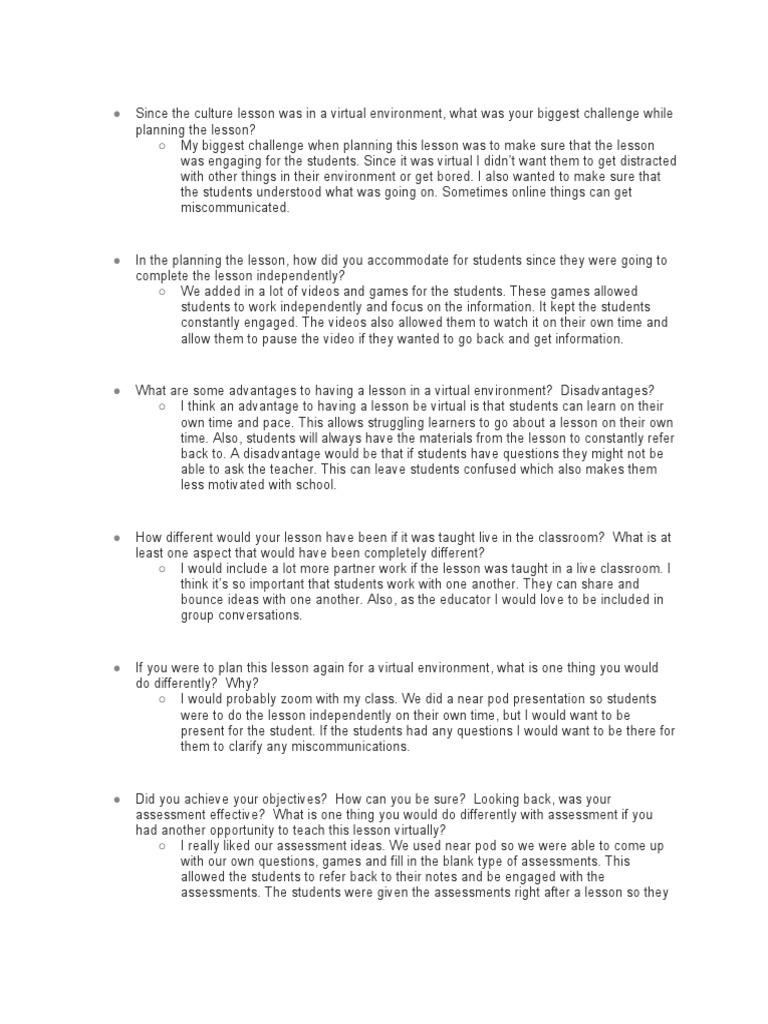 Culture Reflection Lesson Scott | PDF | Classroom | Educational Psychology