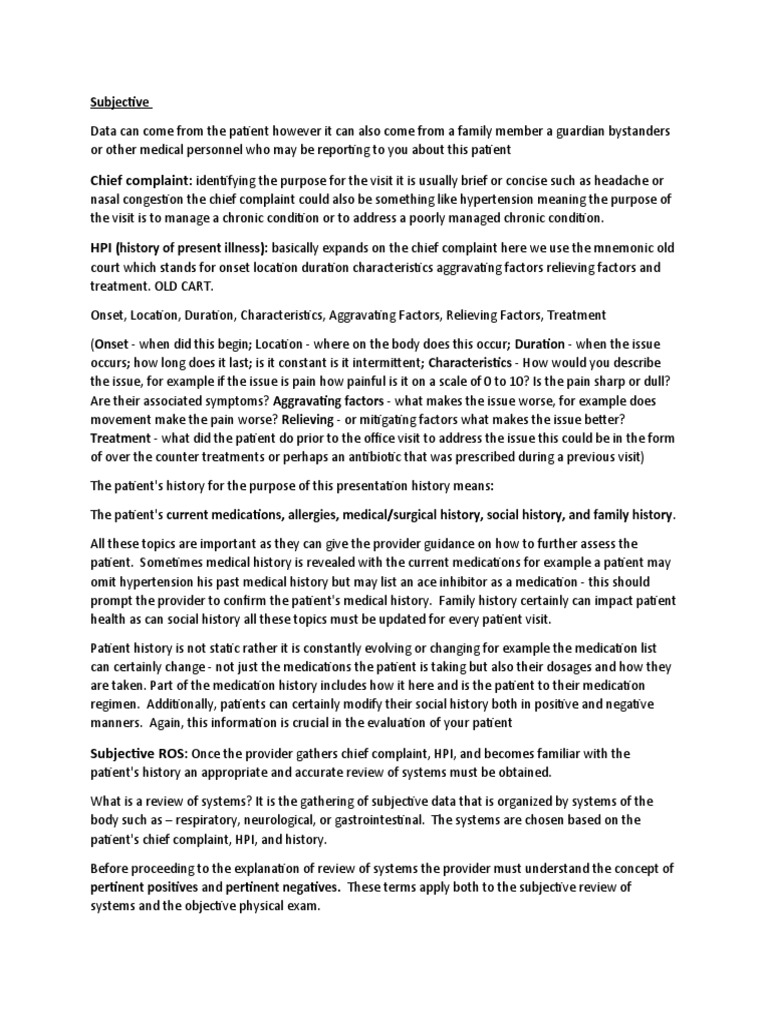 SOAP Process | PDF | Physical Examination | Medical Diagnosis