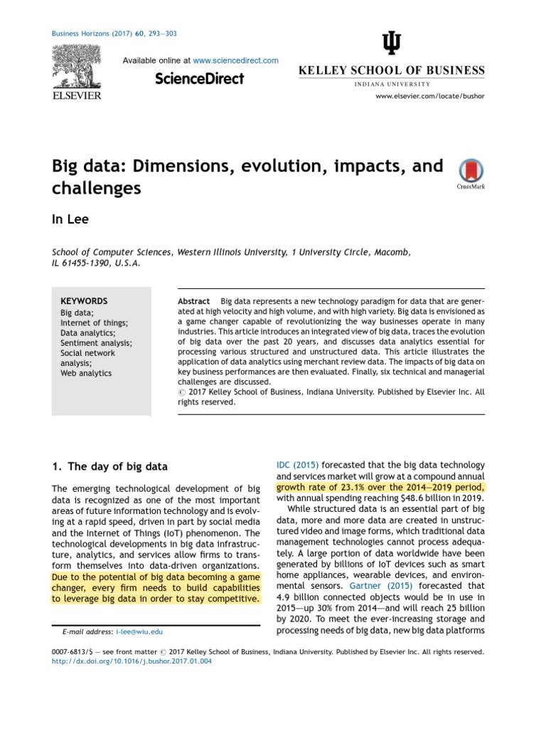 5 - Big Data Dimensions, Evolution, Impacts, and Challenges PDF | PDF ...