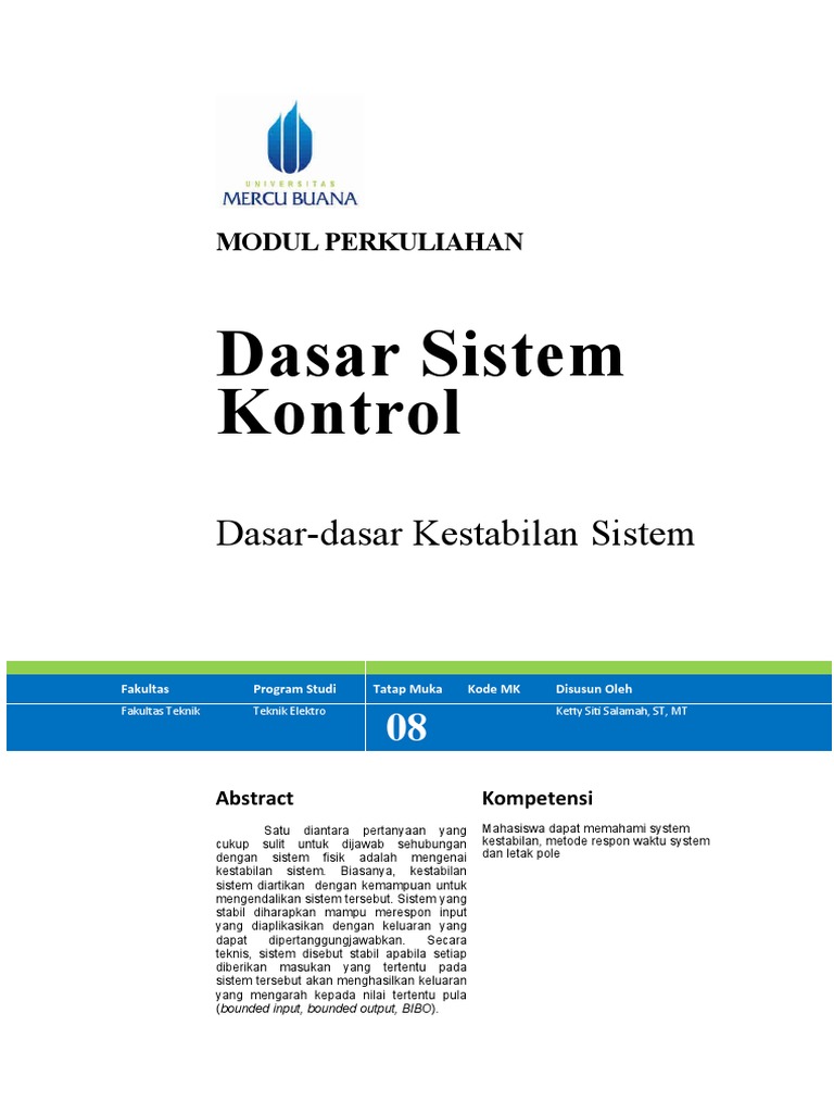 Modul8 Dasar Sistem Kontrol | PDF
