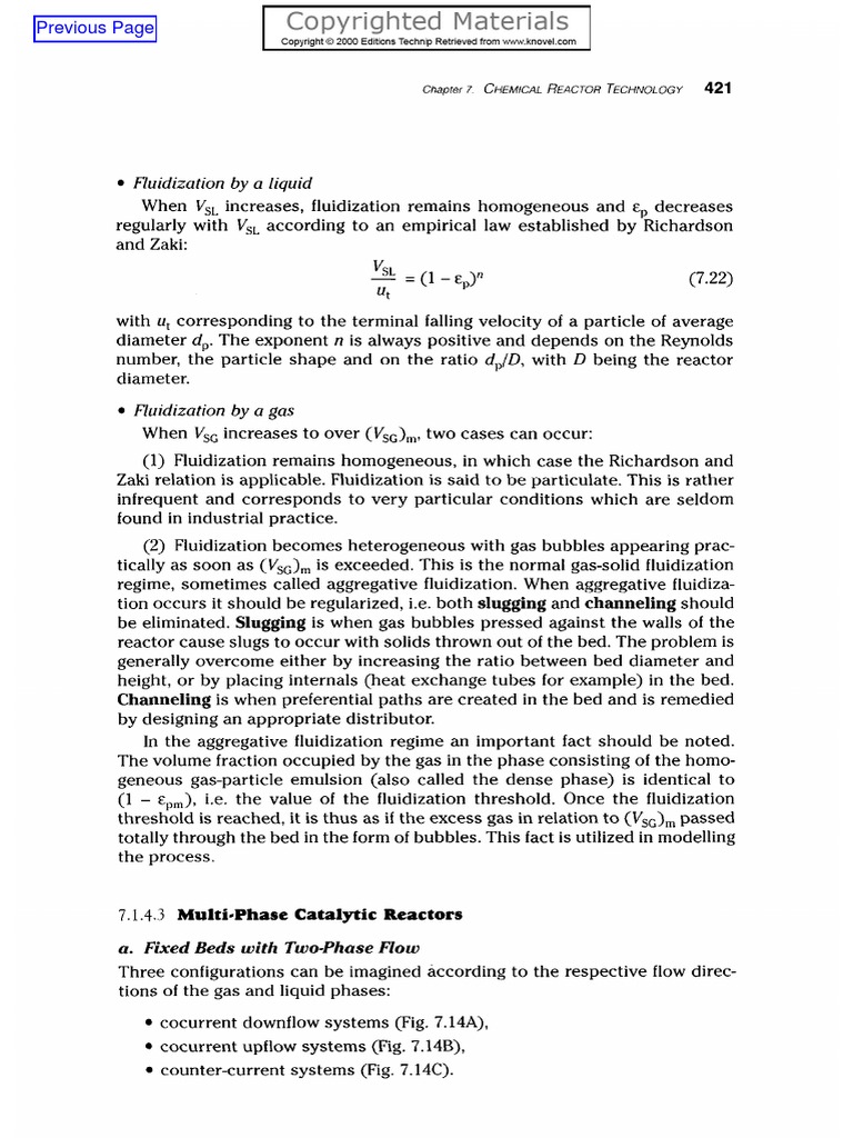 Fluidization by A Liquid: Slugging Channeling Slugging | PDF | Chemical Reactor | Cracking ...