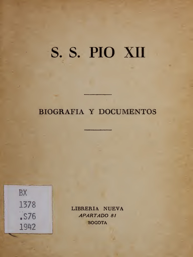 Biografía de S. S. Pío XII: Vida y Legado | PDF | Papa Pío Xii | Santa Sede