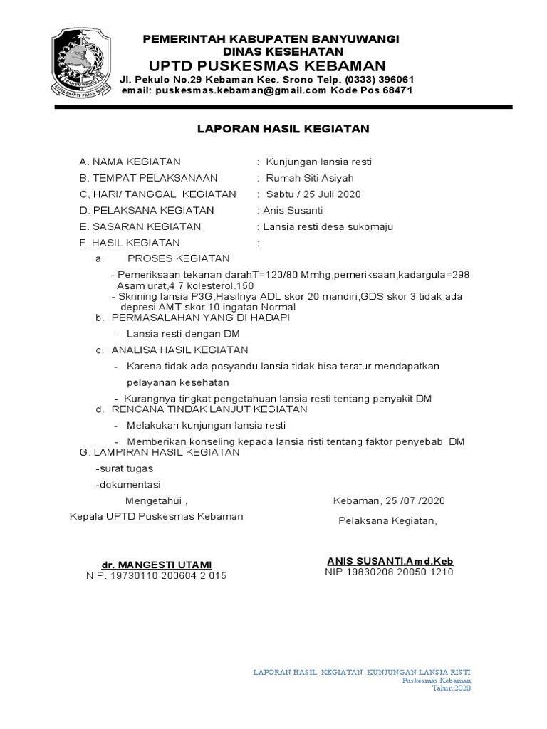 LHK SKRINING LANSIA JUli | PDF