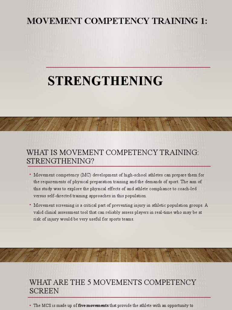 Movement Competency Training 1:: Strengthening | PDF | Awareness | Sports